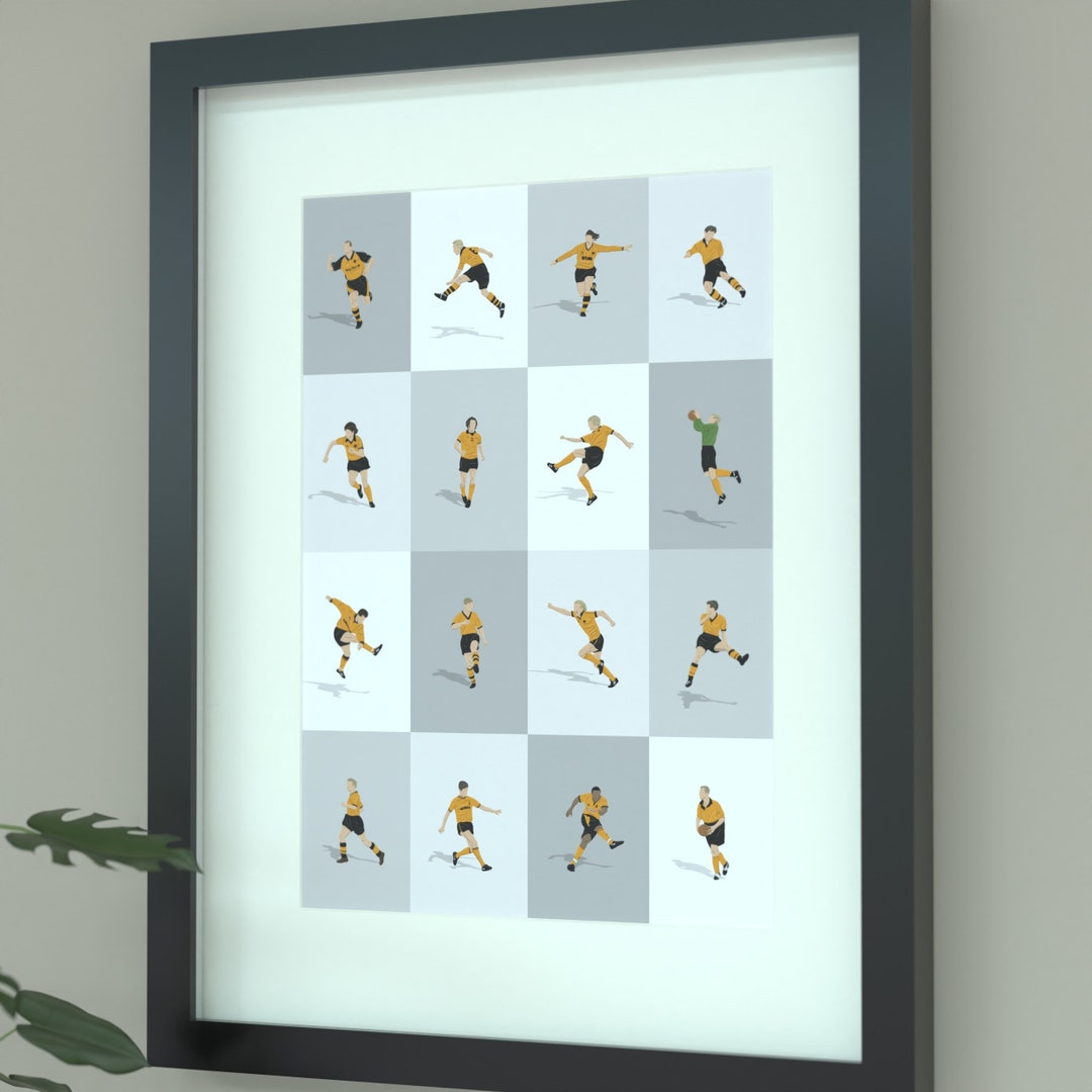 Wolverhampton Wanderers Legends Illustrated Art Print - Wolves Icons ...