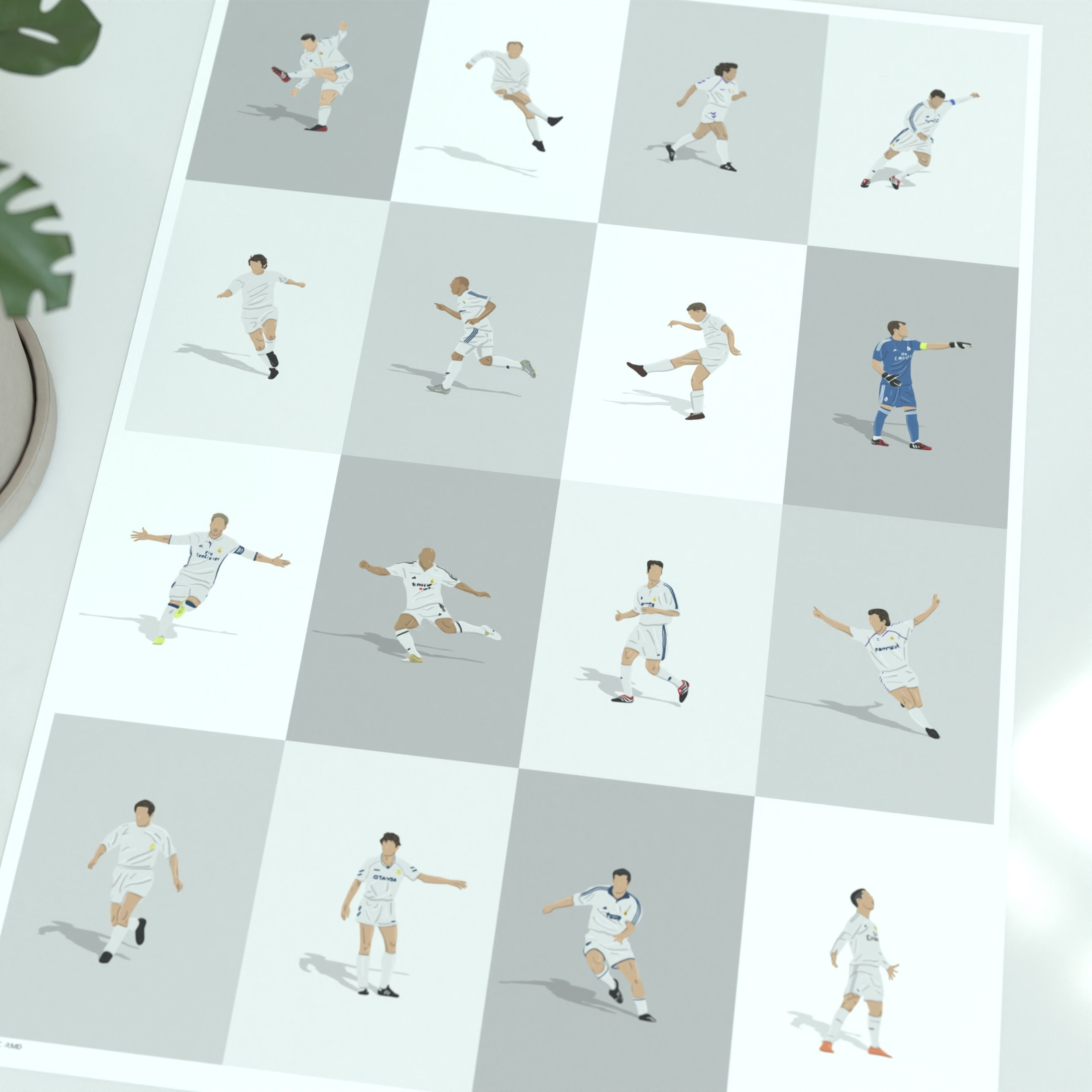 Real Madrid Legends Illustrated Art Print - Bernabéu Icons Poster Gift ...