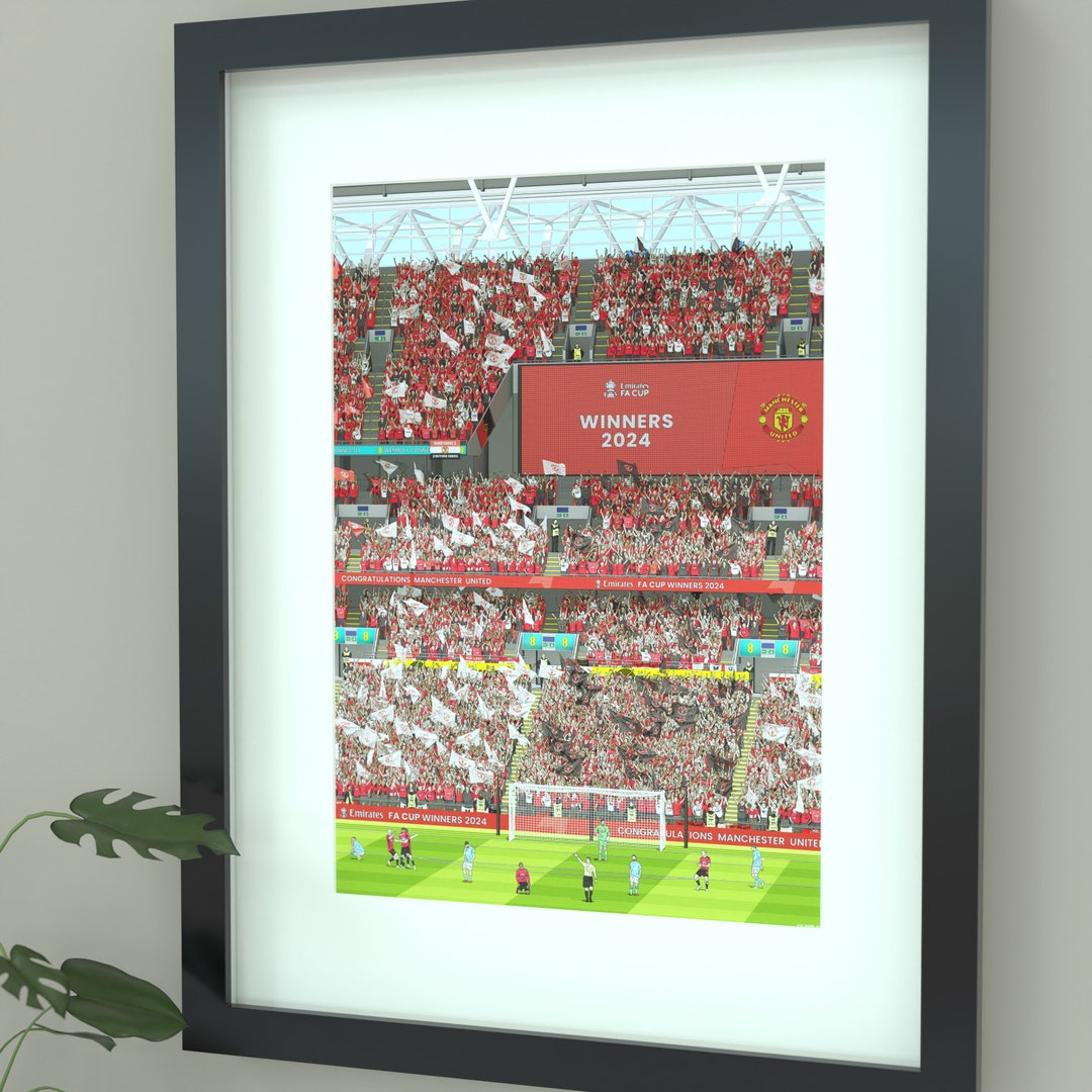 Manchester Utd FA Cup Final 2024 Illustrated Print Man Utd Champions - Etsy