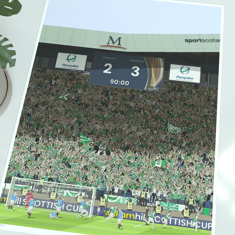 David Gray Winning Goal Illustrated Art Print - Hibernian Scottish Cup ...