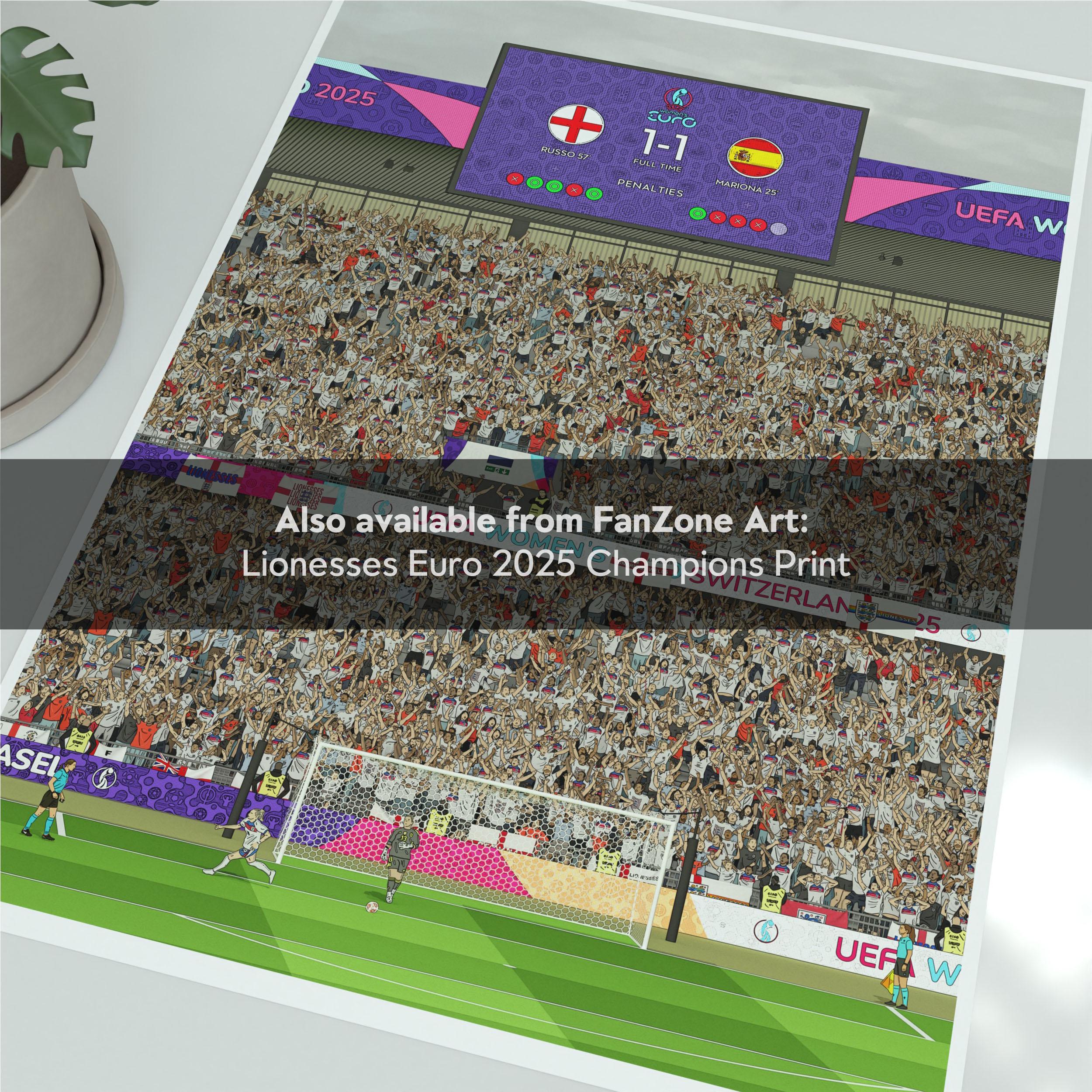 England Women's National Team Football Legends Illustrated Art Print ...