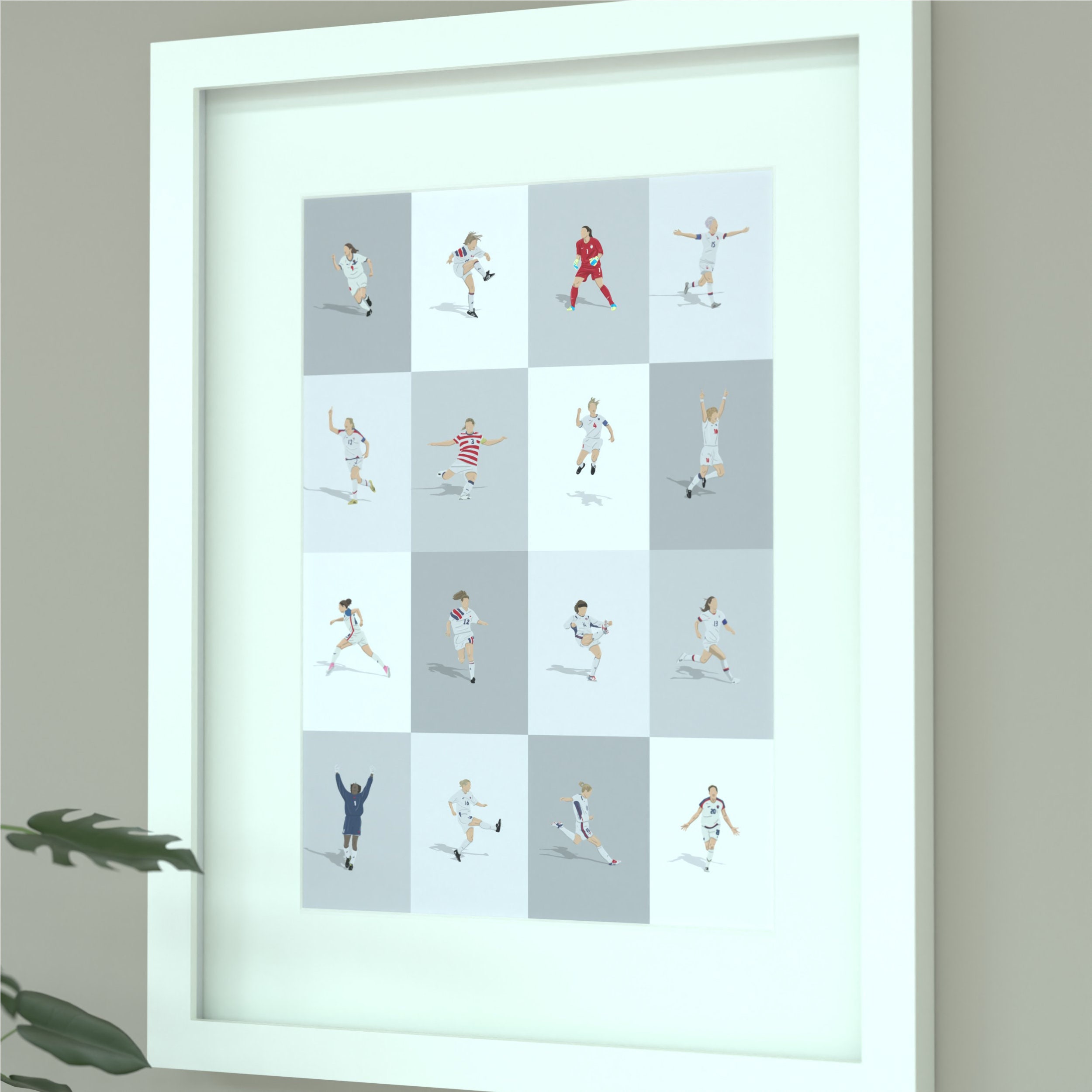 USA Women’s National Team Football Soccer Legends Illustrated Art Print ...