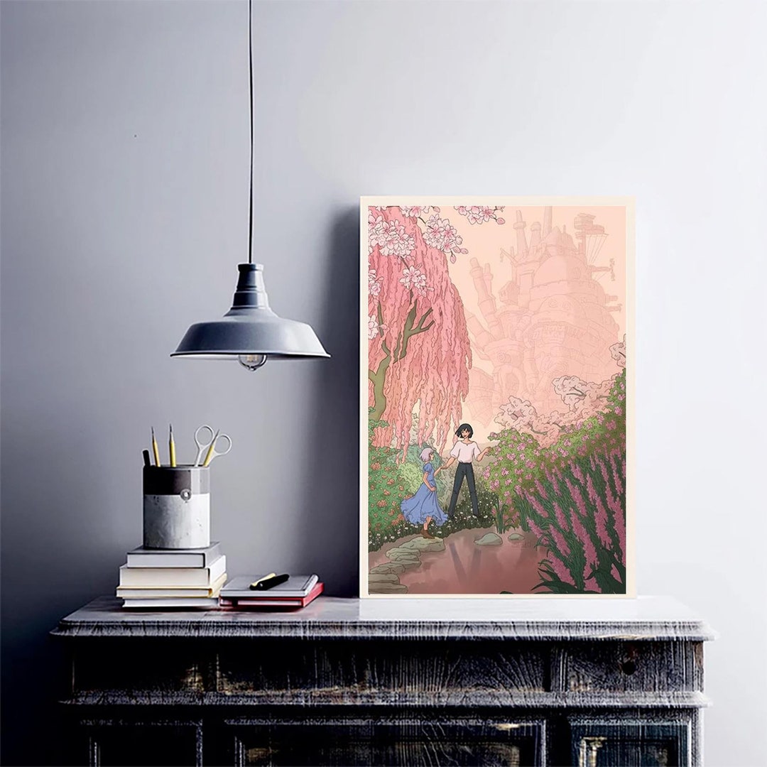 Howl's Moving Castle Print, Studio Ghibli Howl's Moving Castle Poster ...