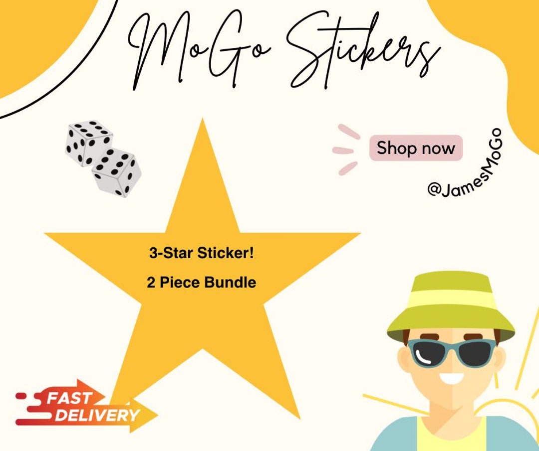 Mogo 3 Star Sticker set 6-22 2 PIECES - Etsy
