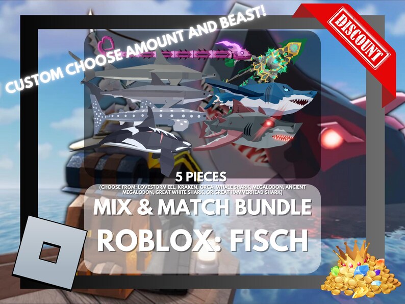 Roblox Fisch - MIX & MATCH Discounted Bundle (any 5 Pieces of the ...