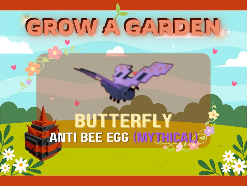Roblox Grow A Garden - BUTTERFLY | Anti Bee Egg Divine Pet (1 PIECE) - Etsy