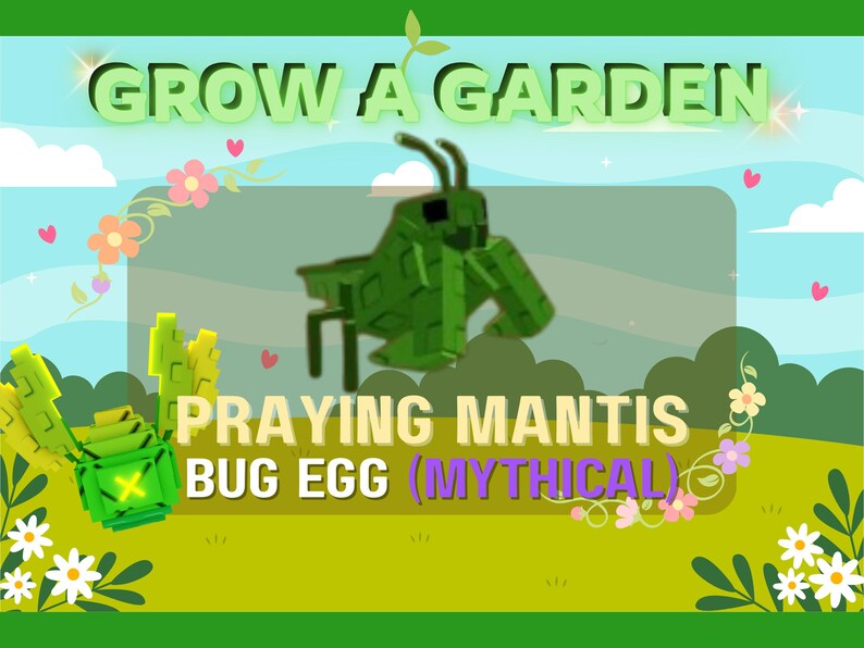 Roblox Grow A Garden - PRAYING MANTIS | Bug Egg Mythical Pet (1 PIECE ...