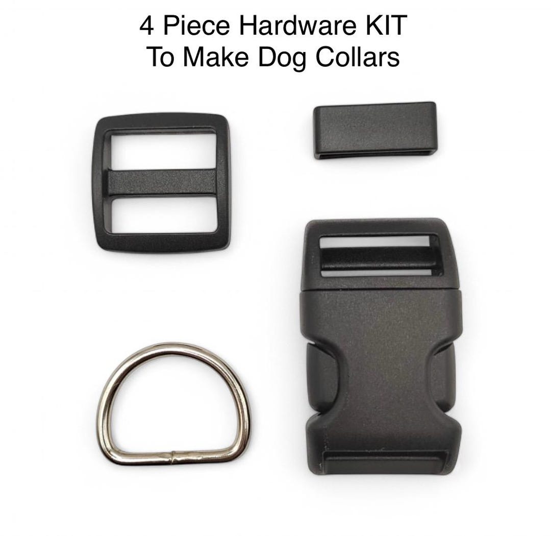 DIY Dog Collar Kit. Heavy Duty Hardware. Four Heavy Duty Pieces. Curved ...