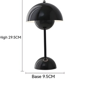 Cordless Mushroom LED Table Lamp Touch Switch Rechargeable Table Lamp ...