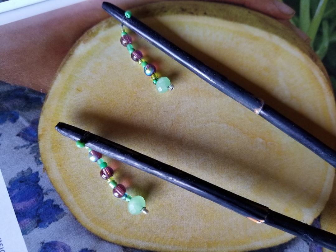 Crow Quill Beaded Hair Chopsticks. Beaded Quill Hair Chopsticks. 8 ...