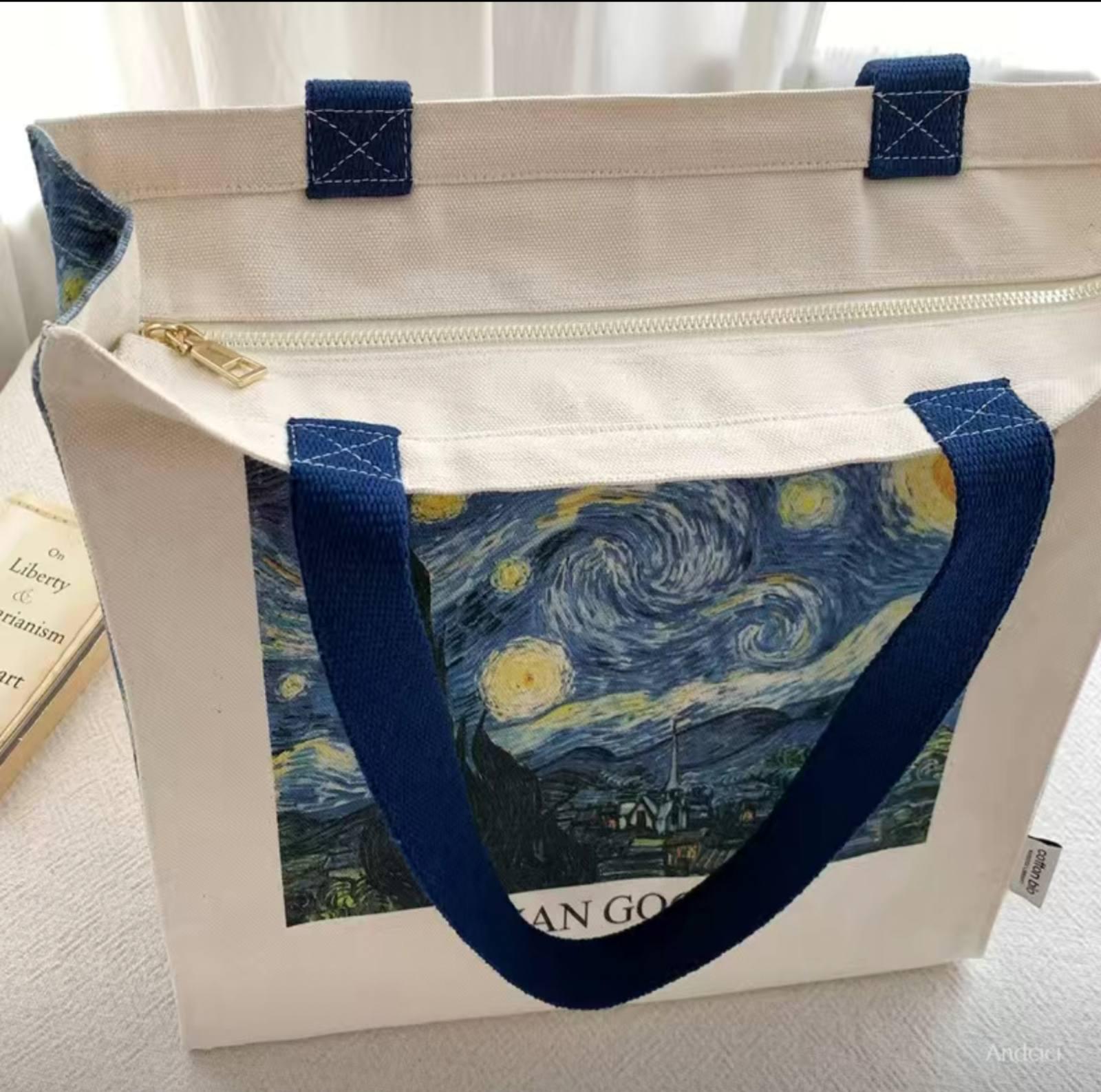 Vincent Van Gogh D Bio Cotton Tote Bag With Zipper & Inner Pocket - Etsy