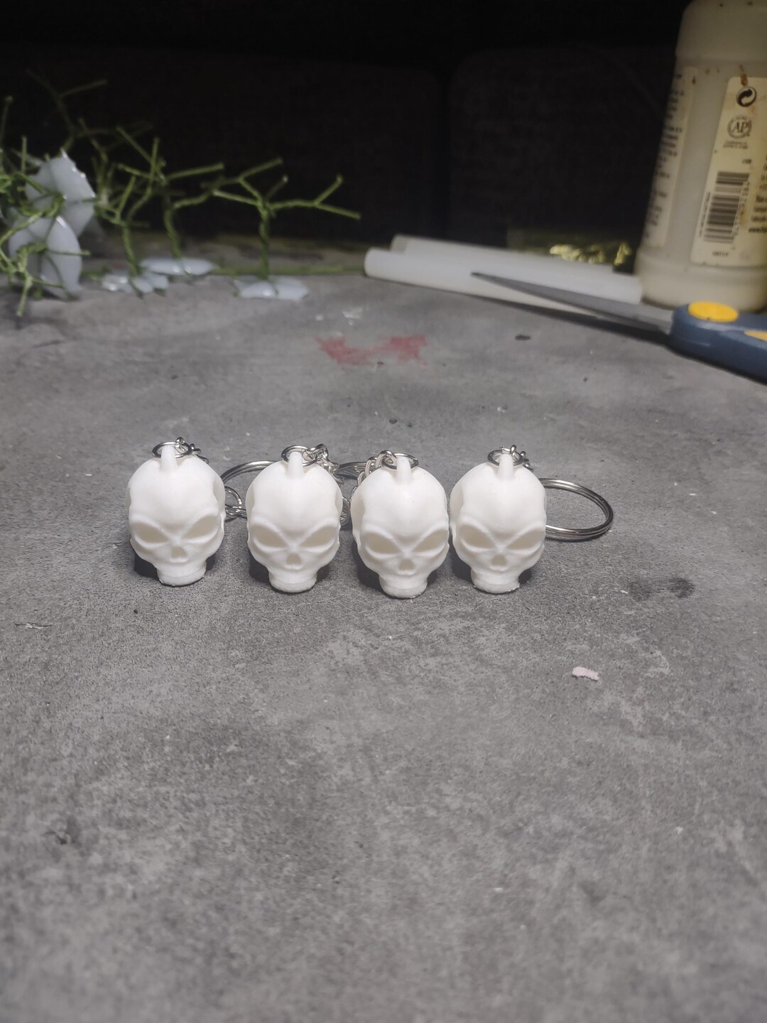 Skull Keychain - Etsy