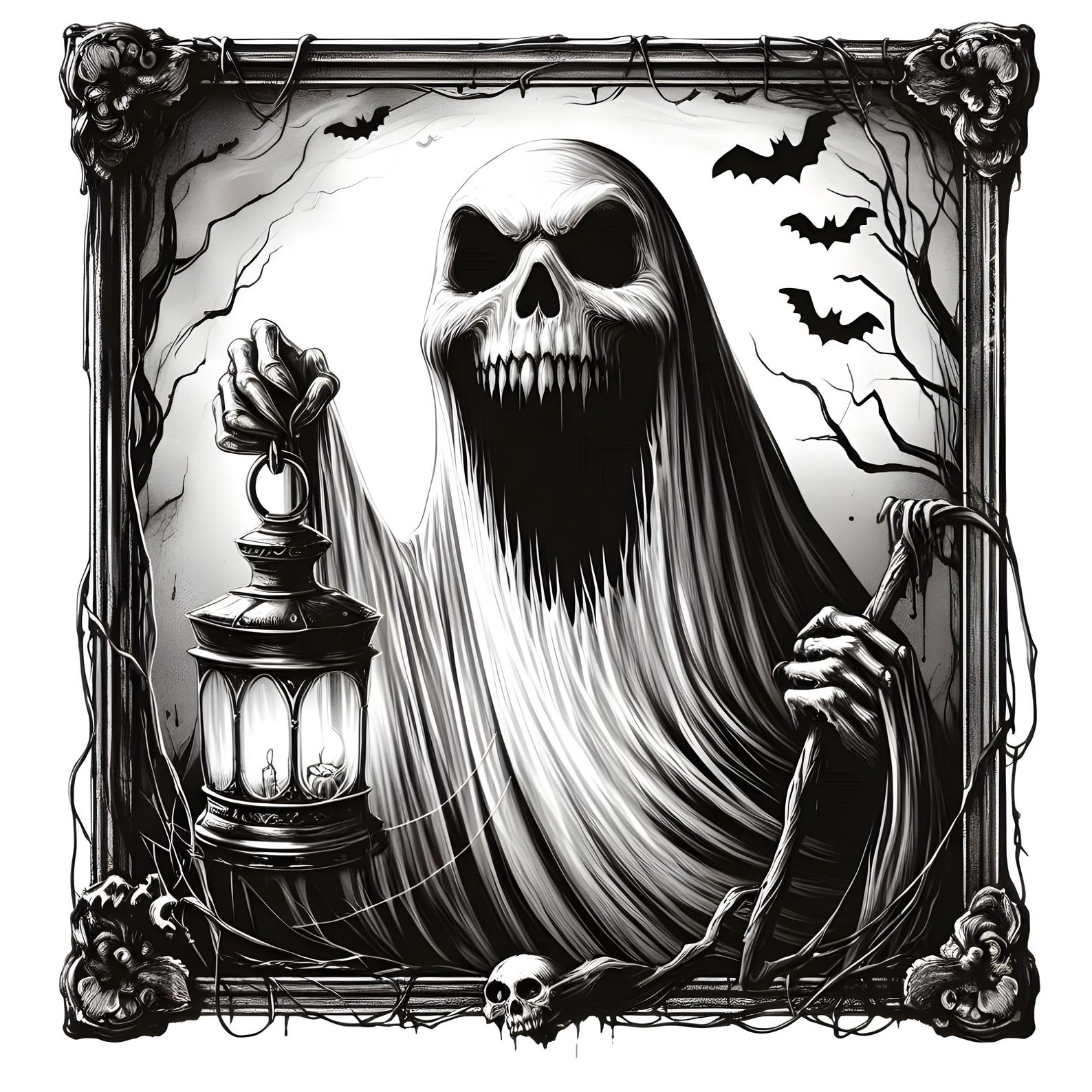 Halloween Spooky Ghost Image - Etsy