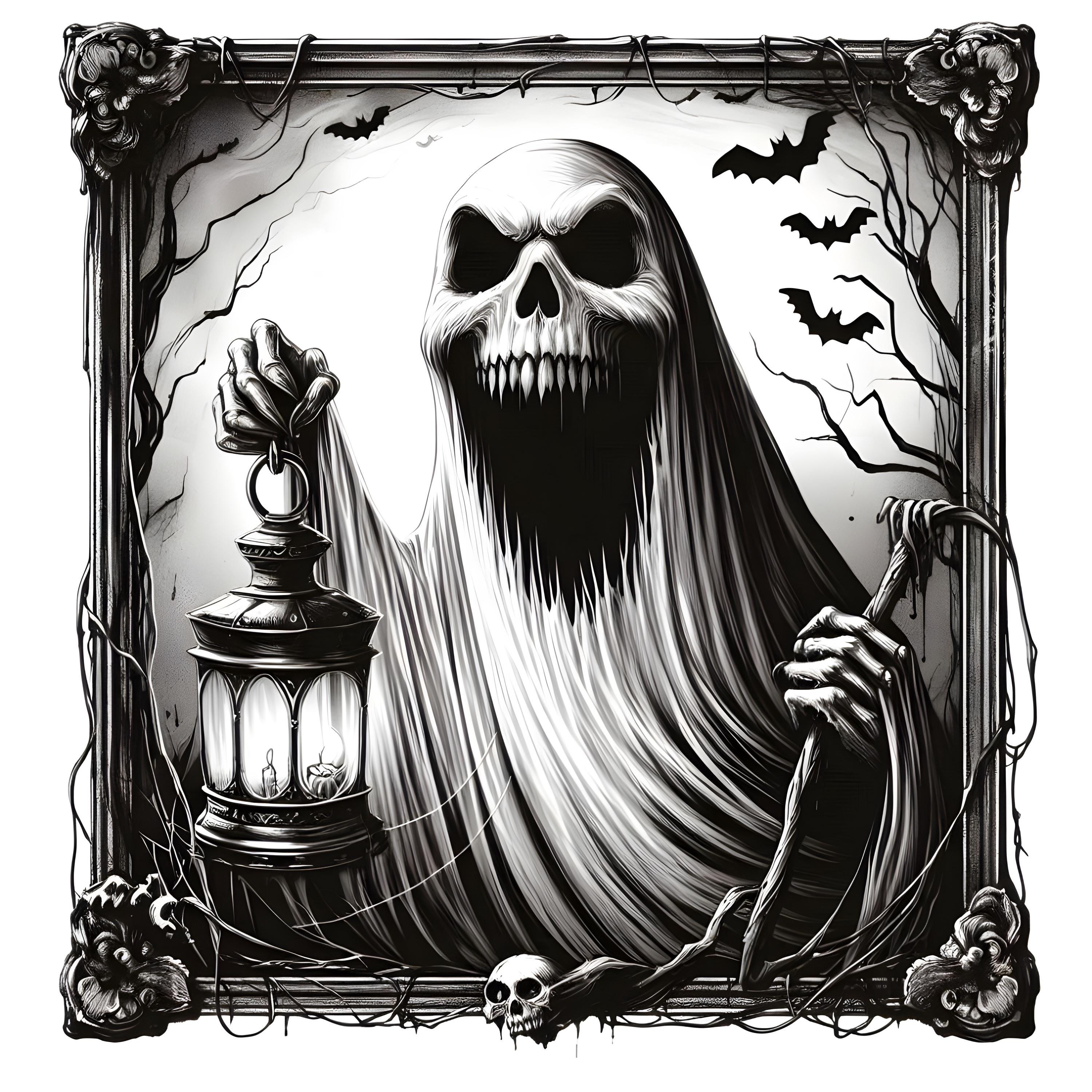 Halloween Spooky Ghost Image - Etsy