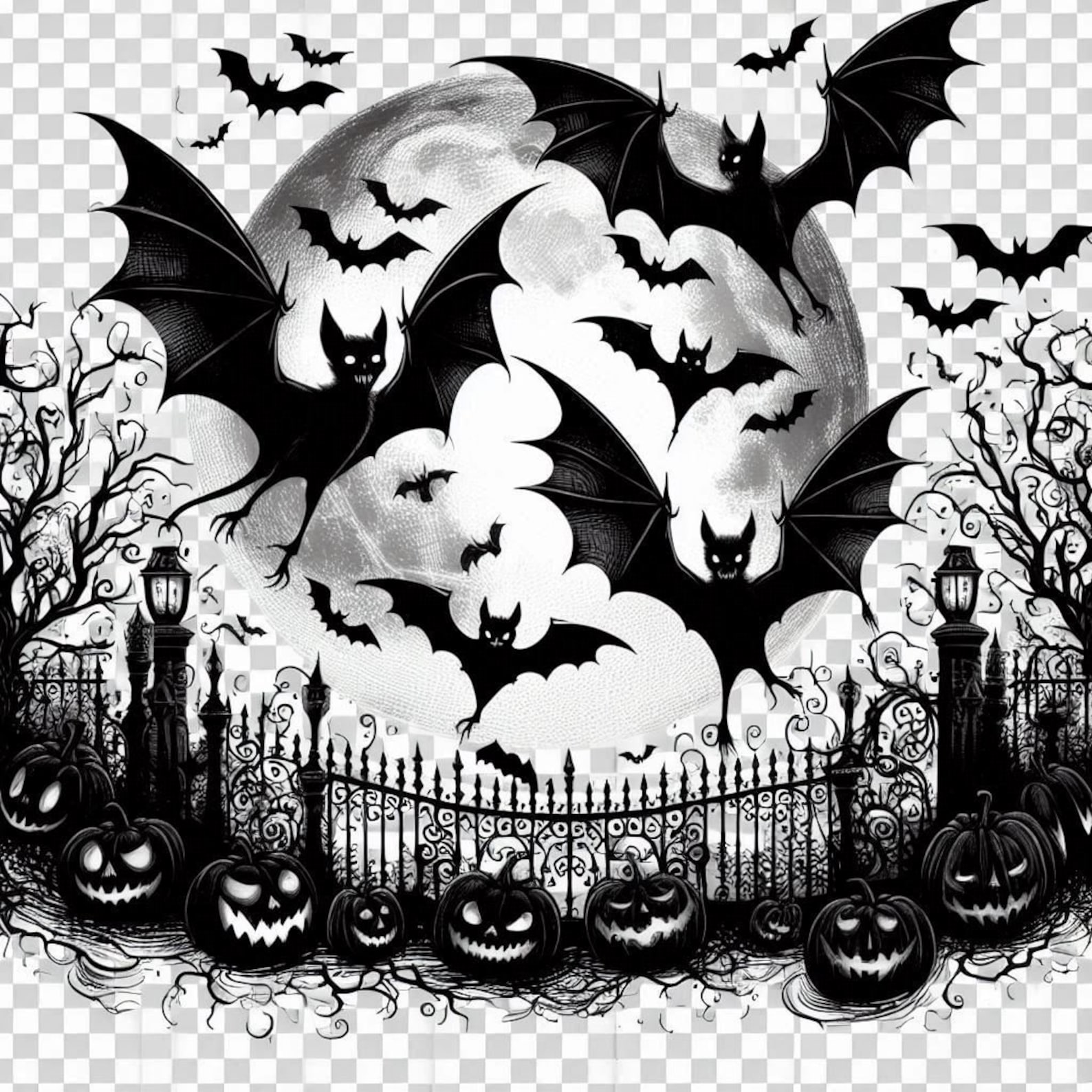 Spooky Bats Halloween Themed - Etsy