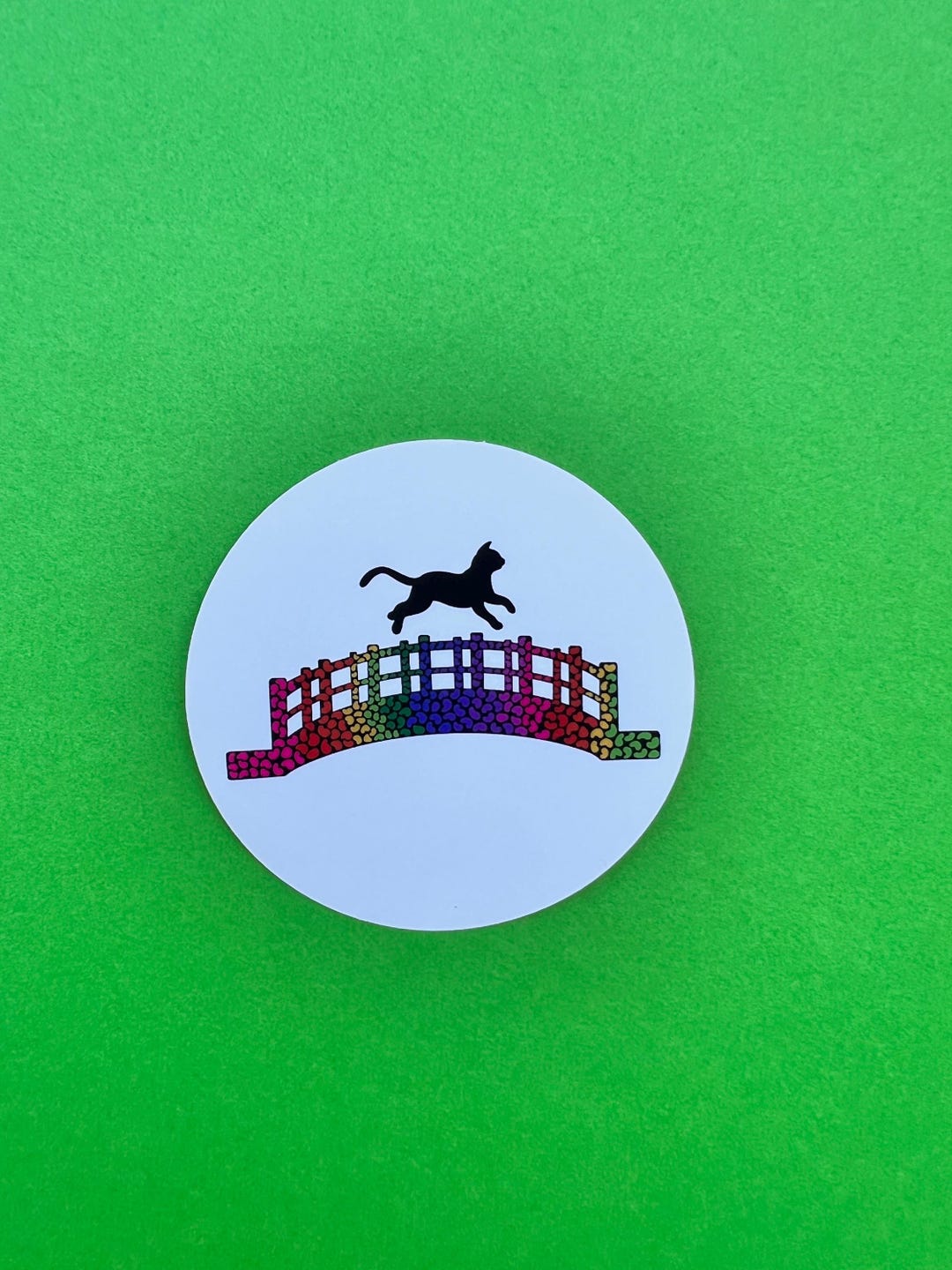 Cat Rainbow Bridge Vinyl Sticker - Etsy