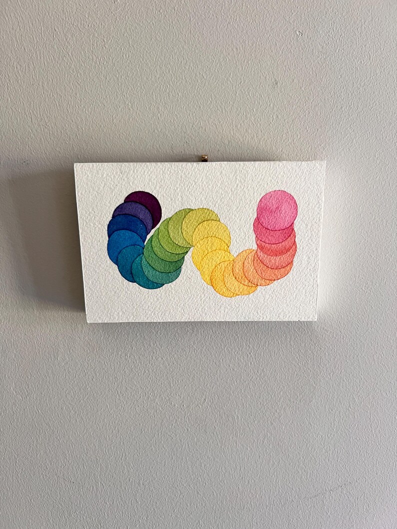 Reverse Rainbow Serpentine Watercolor Painting - Etsy