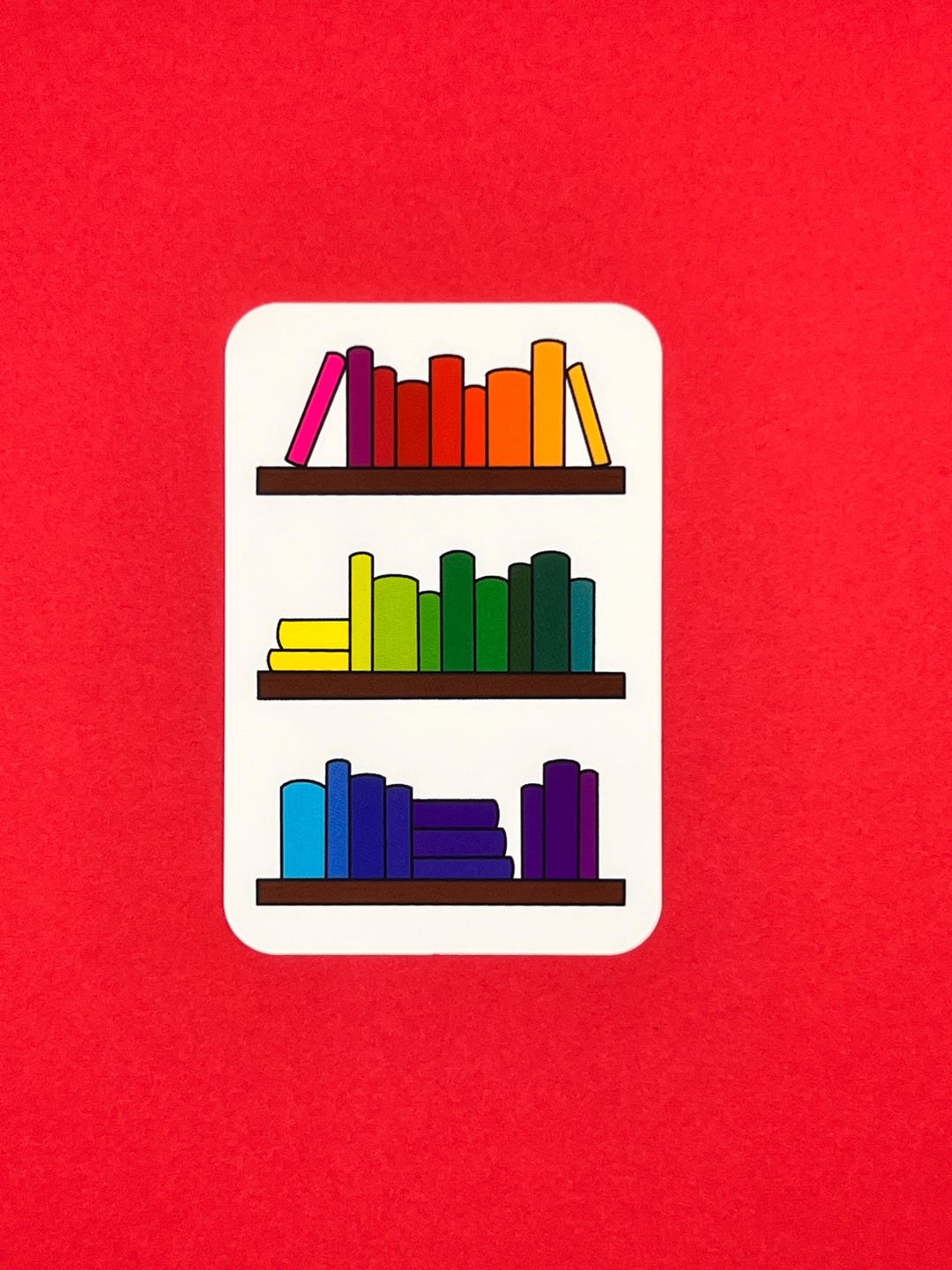 Simple Rainbow Library Sticker - Etsy