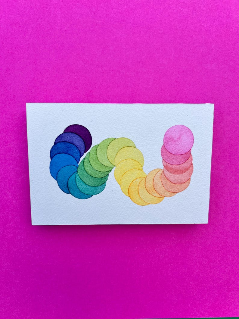 Reverse Rainbow Serpentine Watercolor Painting - Etsy