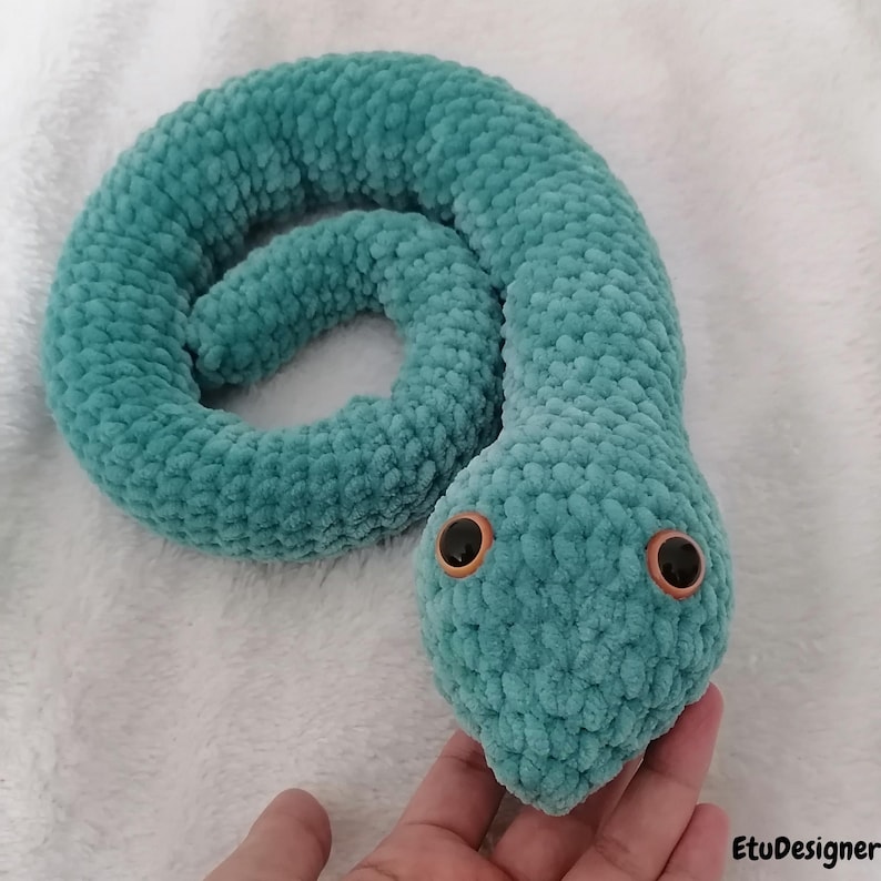 Snake Plush Crochet Pattern No Sew Do It Yourself Amigurumi Tutorial ...
