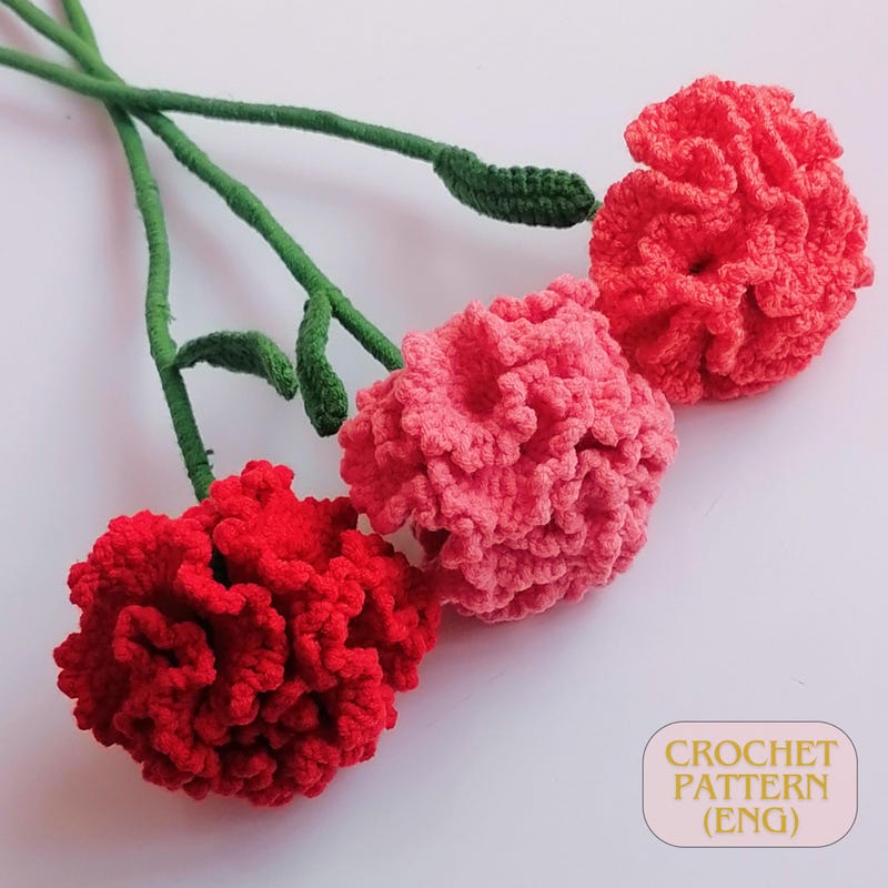 Crochet Flower Carnations - Etsy