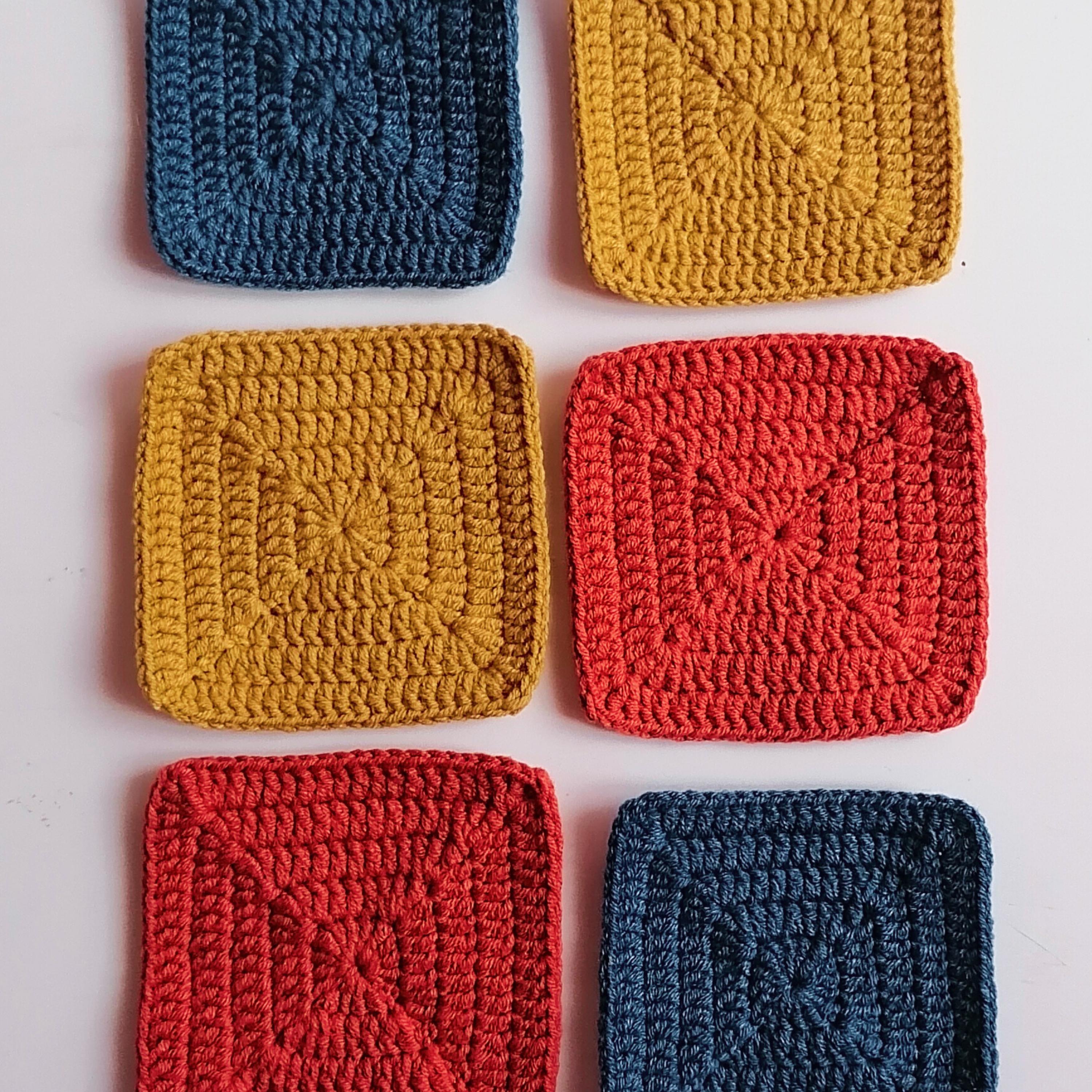 Easy Solid Granny Square Crochet Pattern Beginner Friendly English