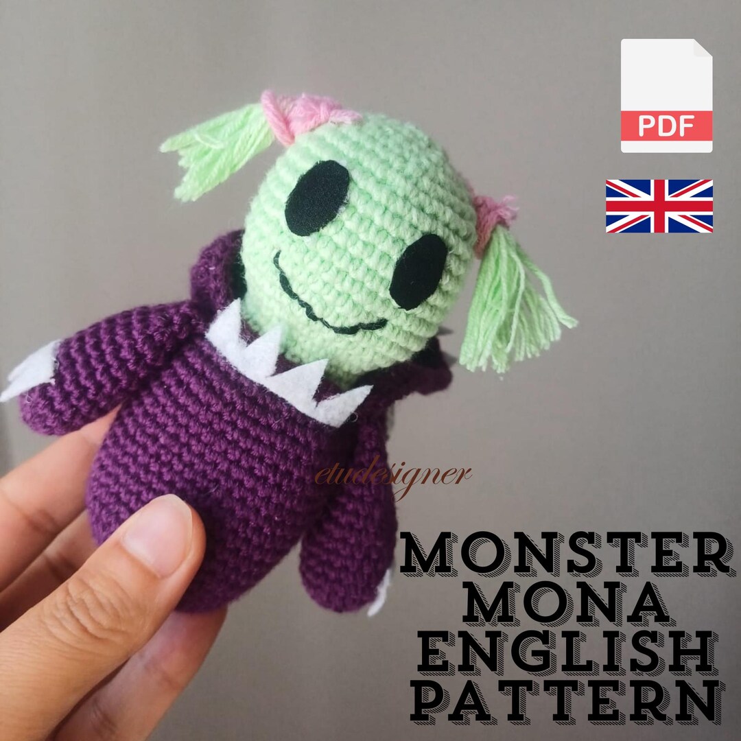 Crochet Pattern Nanalan Monster Mona English Pdf Digital Product - Etsy