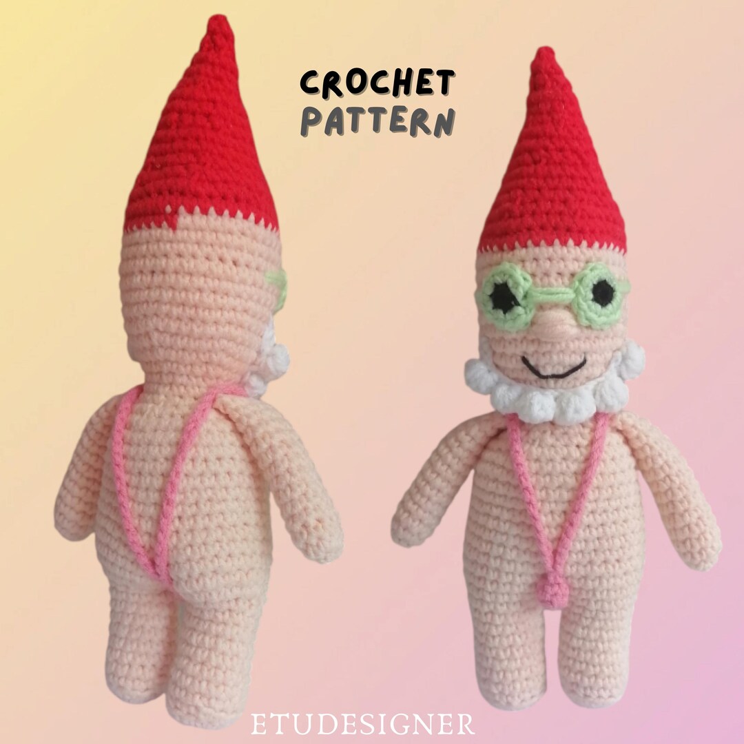 Mankini Gnome Crochet Pattern, Fun & Quirky Handmade Gnome Design ...