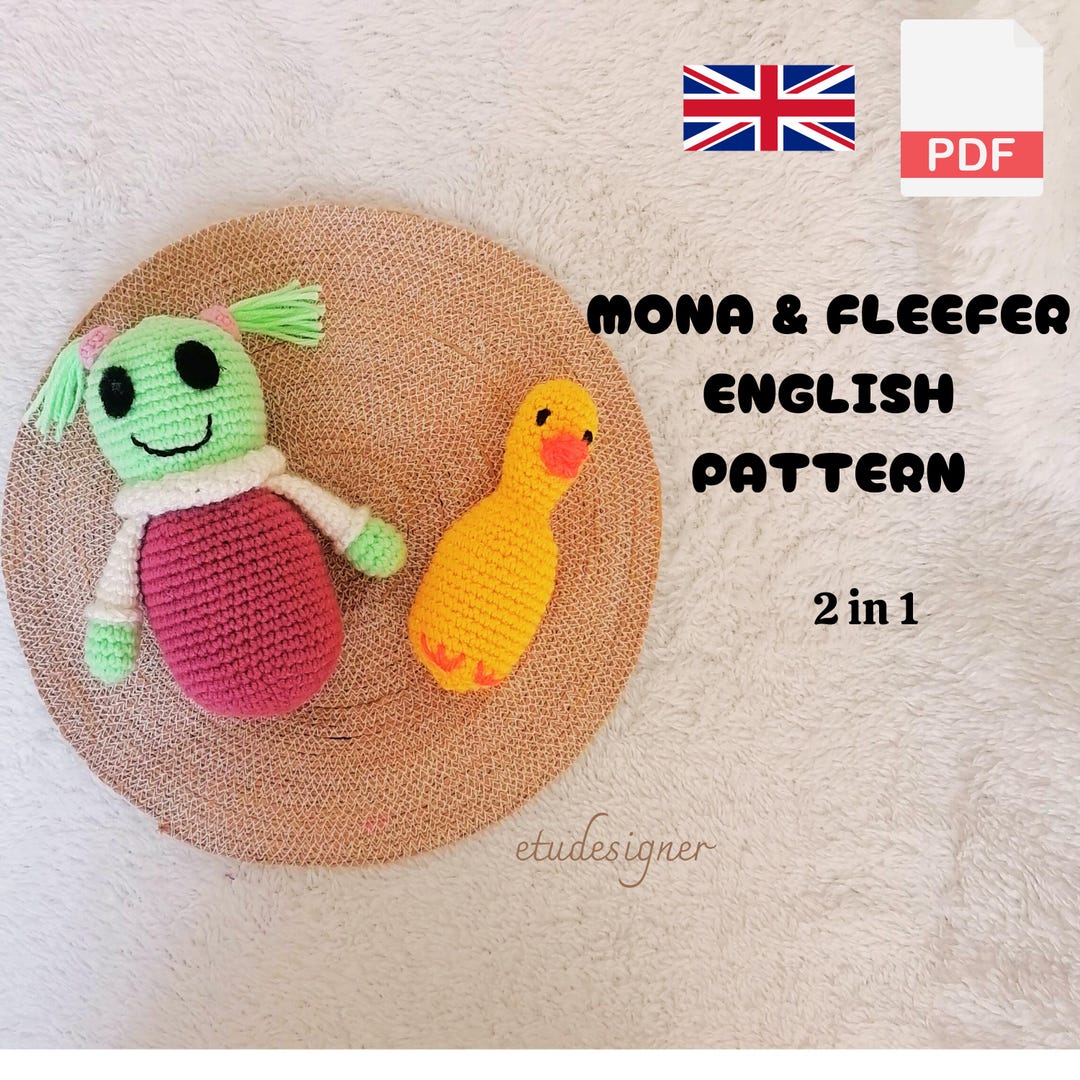 Crochet Nanalan & Fleefer Pattern ,amigurumi Nanalan Mona and Fleefer ...