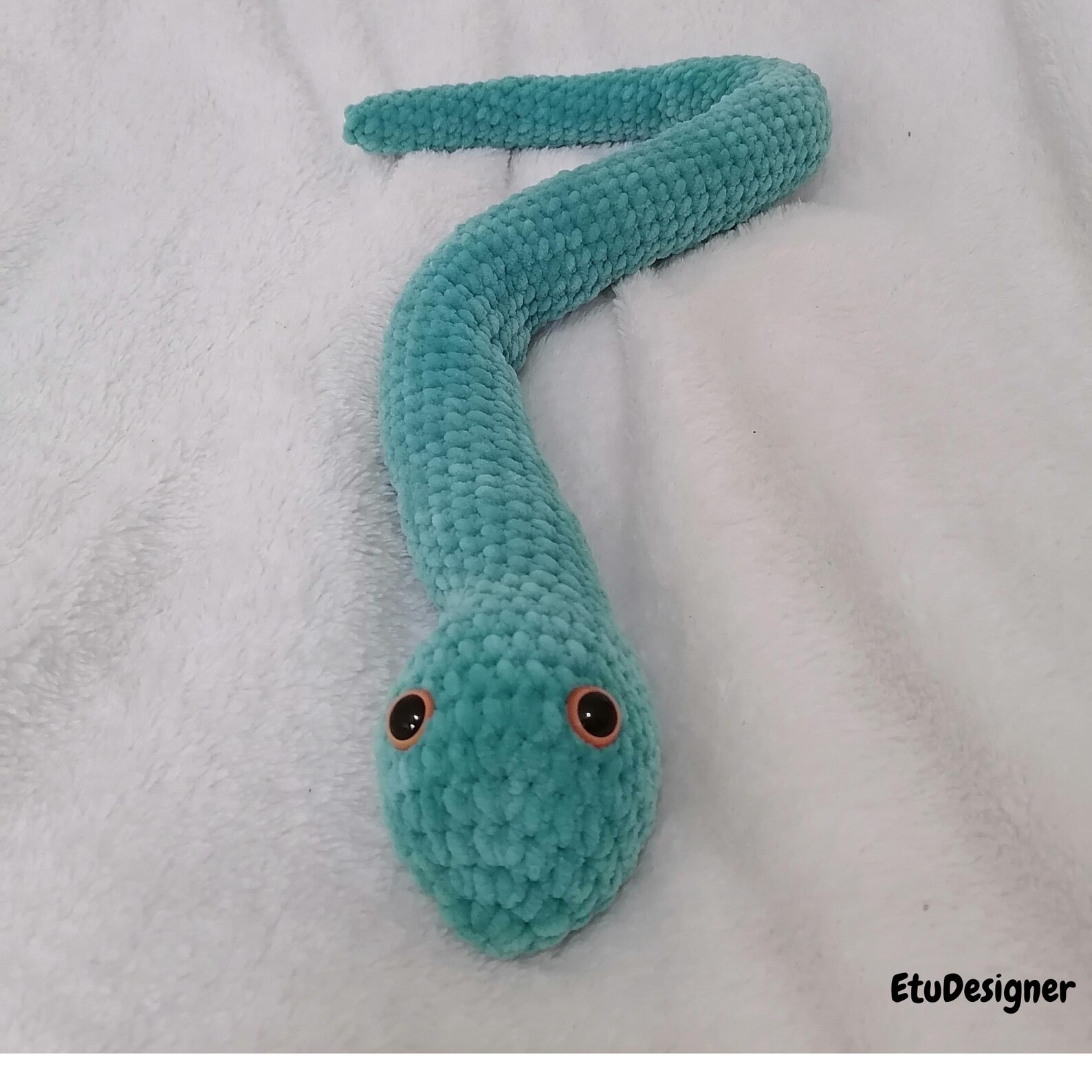 Snake Plush Crochet Pattern No Sew Do It Yourself Amigurumi Tutorial ...