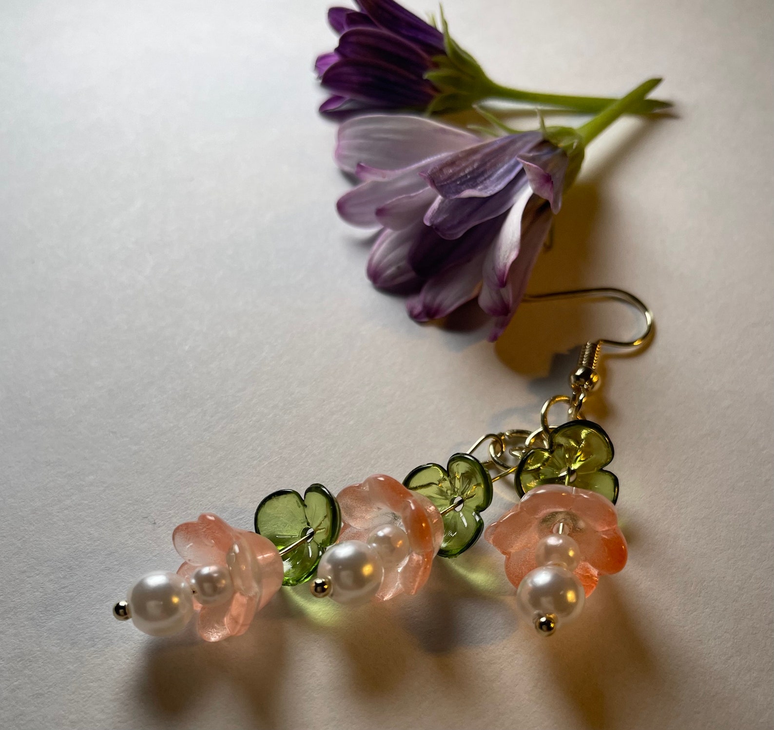 Flower Earring, Custom Earring, Gift for Her, Handmade Earring, Drop ...