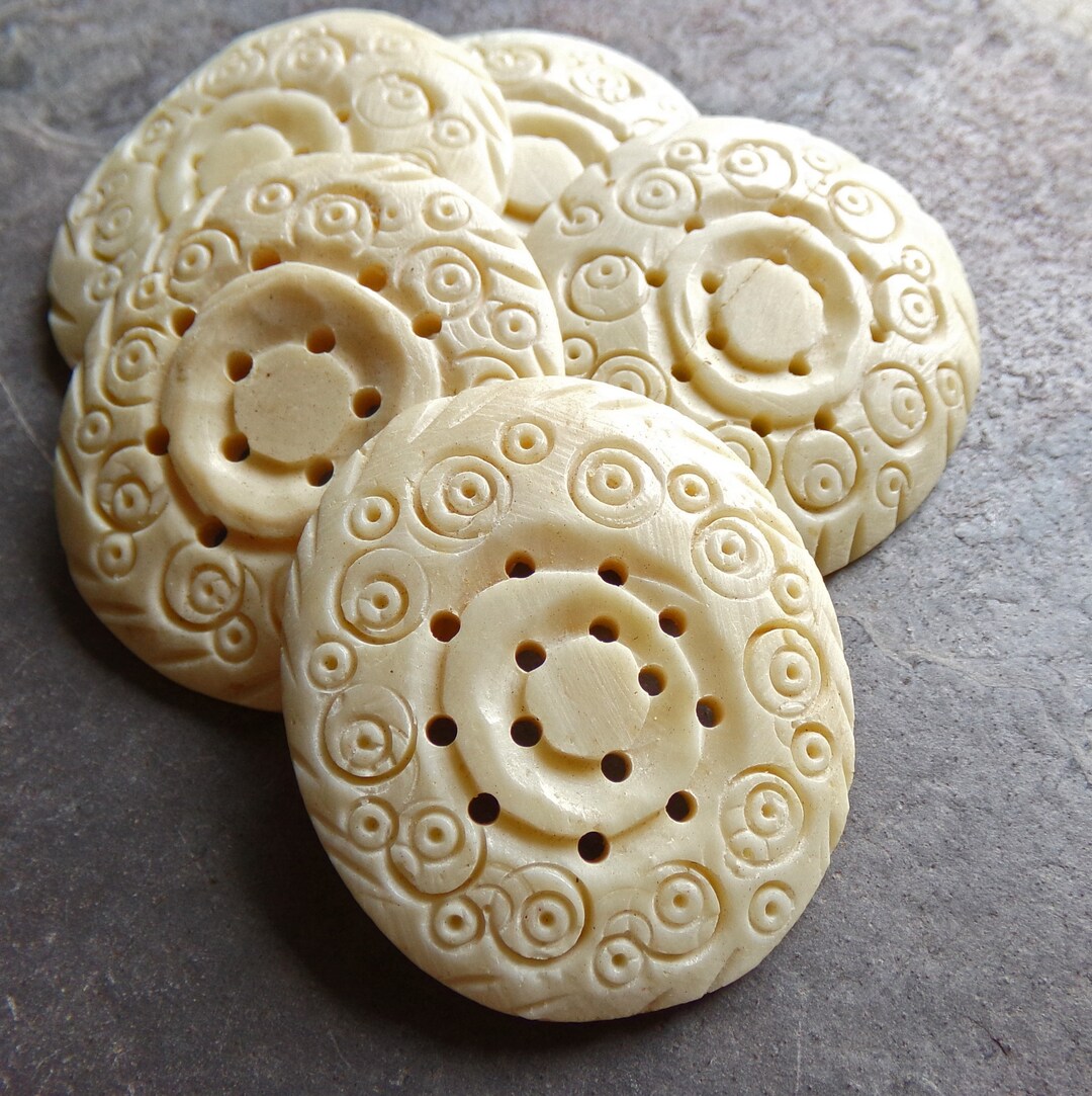 1 Hand Carved Bone Bead, Bone Cabochon, Oval Cabochon, Vintage Bone ...