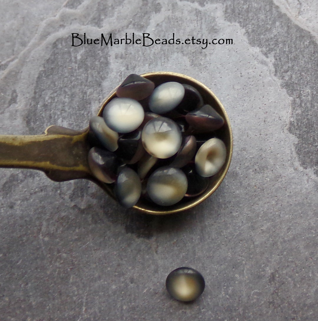 30 Vintage West German Gray Moonstone Glass Doublets, SS30, 6.50mm ...