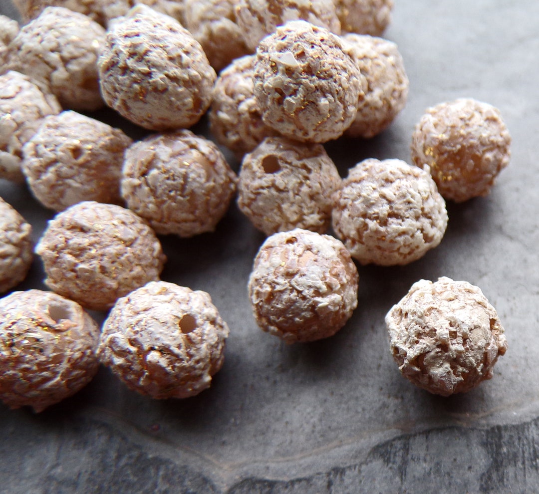 20 Textured Bead, Matte Bead, Round Bead, Lucite Bead, Vintage Bead ...