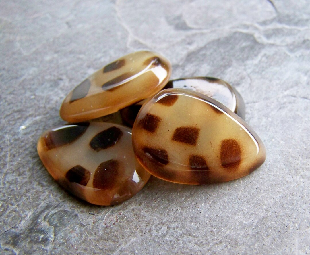 4 Rare Vintage White Tortoise Shell Lucite Pear Shaped Teardrop ...