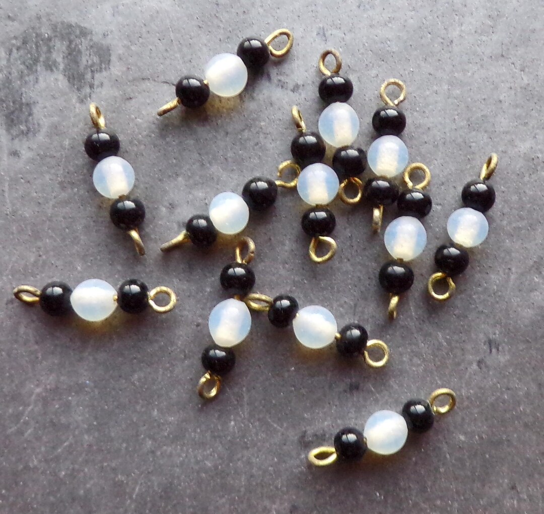 Vintage Miriam Haskell Black Tie 3 Bead Connectors 12 - Etsy