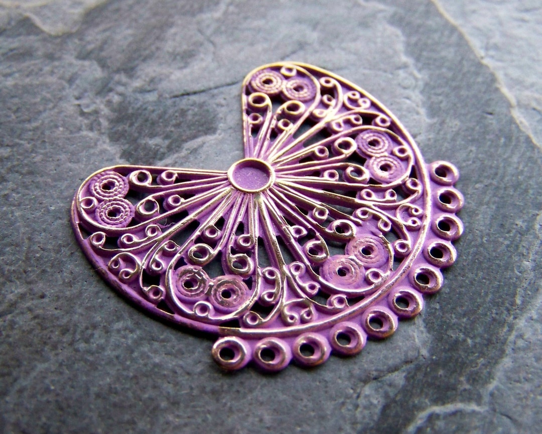 Purple Washed Patina Shabby Chic Gold Metal Filigree Centerpiece ...