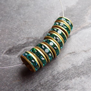 8 Large Swarovski Blue Zircon Crystal Rhinestone Rondelles, Vintage ...