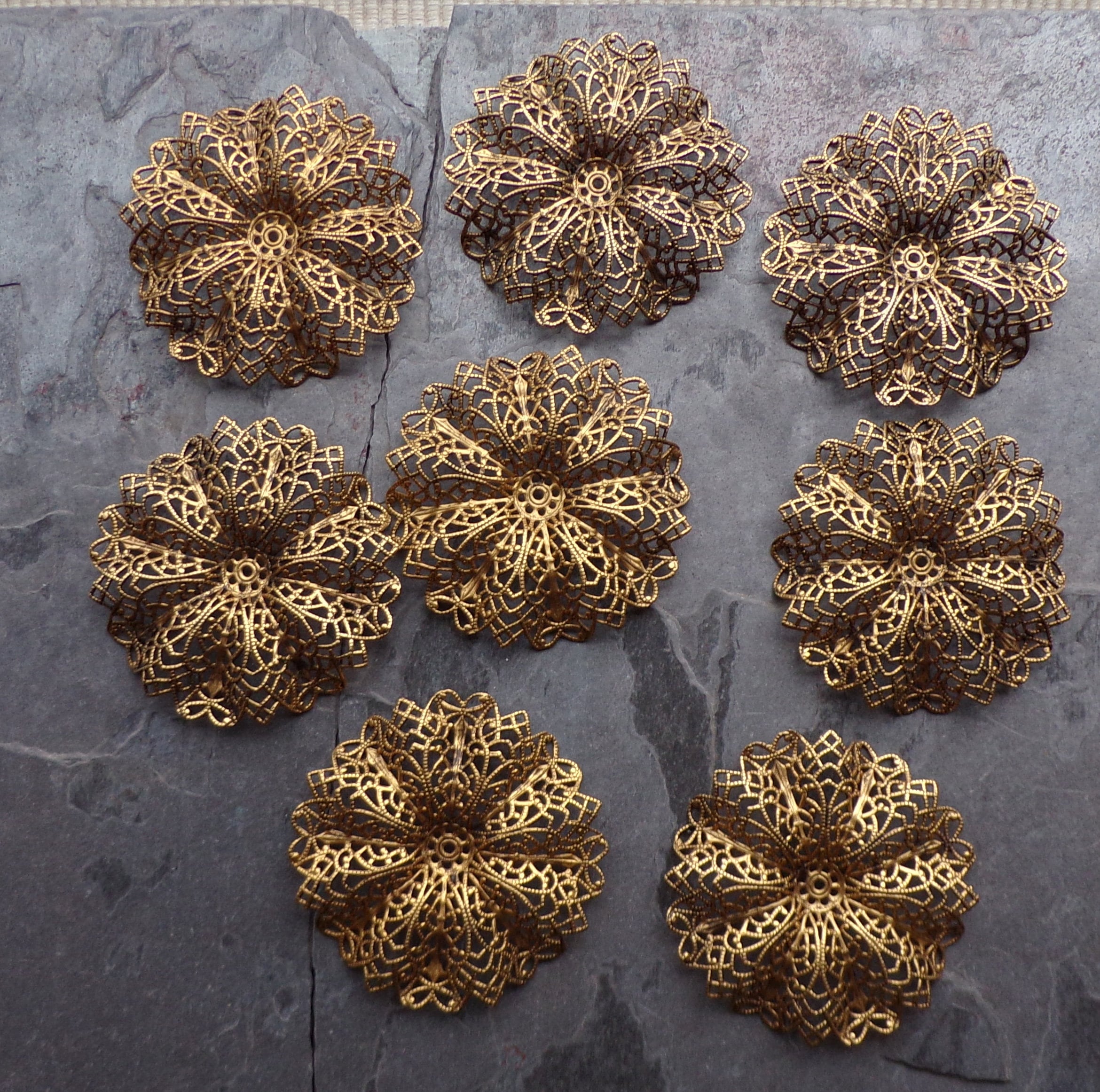 Vintage Brass Filigree Flower Stamping, Large Floral Finding (61mm) - Etsy