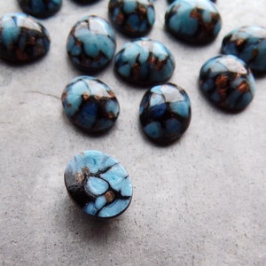 6 Preciosa Turquoise Matrix Aventurine Oval Glass Cabochons, 10 X 8 ...