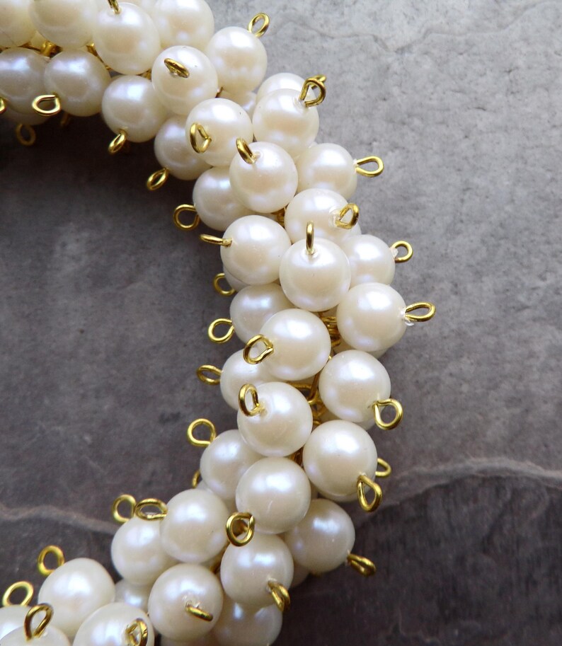 12 Vintage Lucite Pearl Connector Links, Japan, Iridescent, 15mm ...