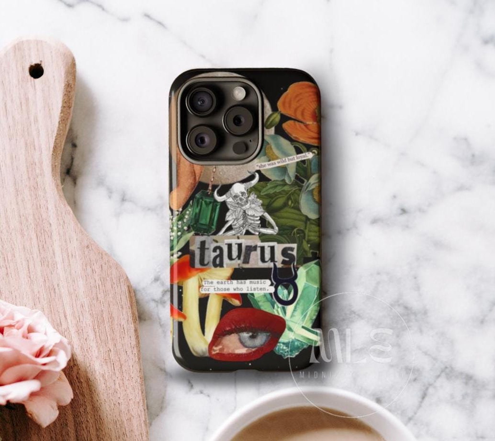 Taurus Zodiac Earth Sign Astrology Tough Phone Case, Collage Cell Cover ...