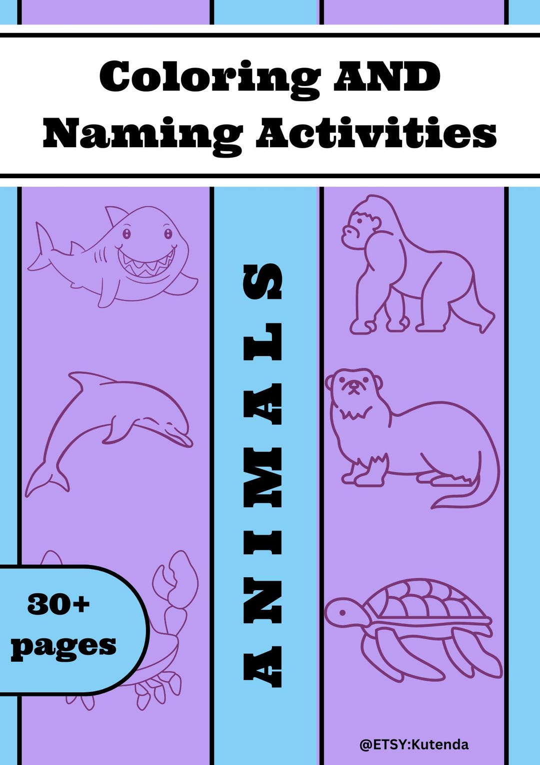 Wild Wonders: Animal Naming & Coloring Activity Pages - Etsy