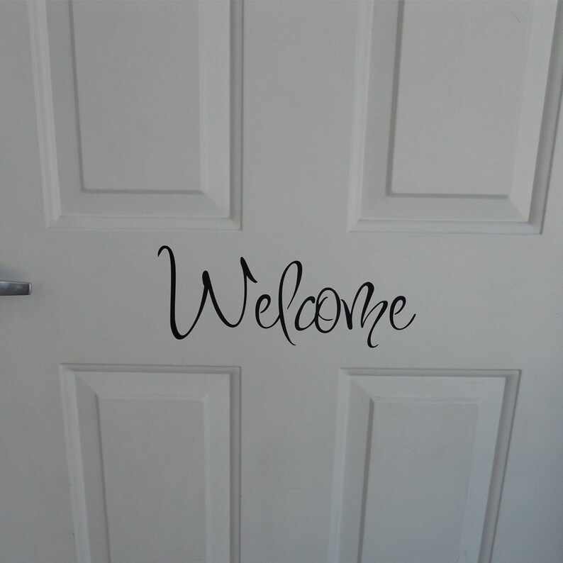 Welcome Front Door Vinyl Lettering | Etsy