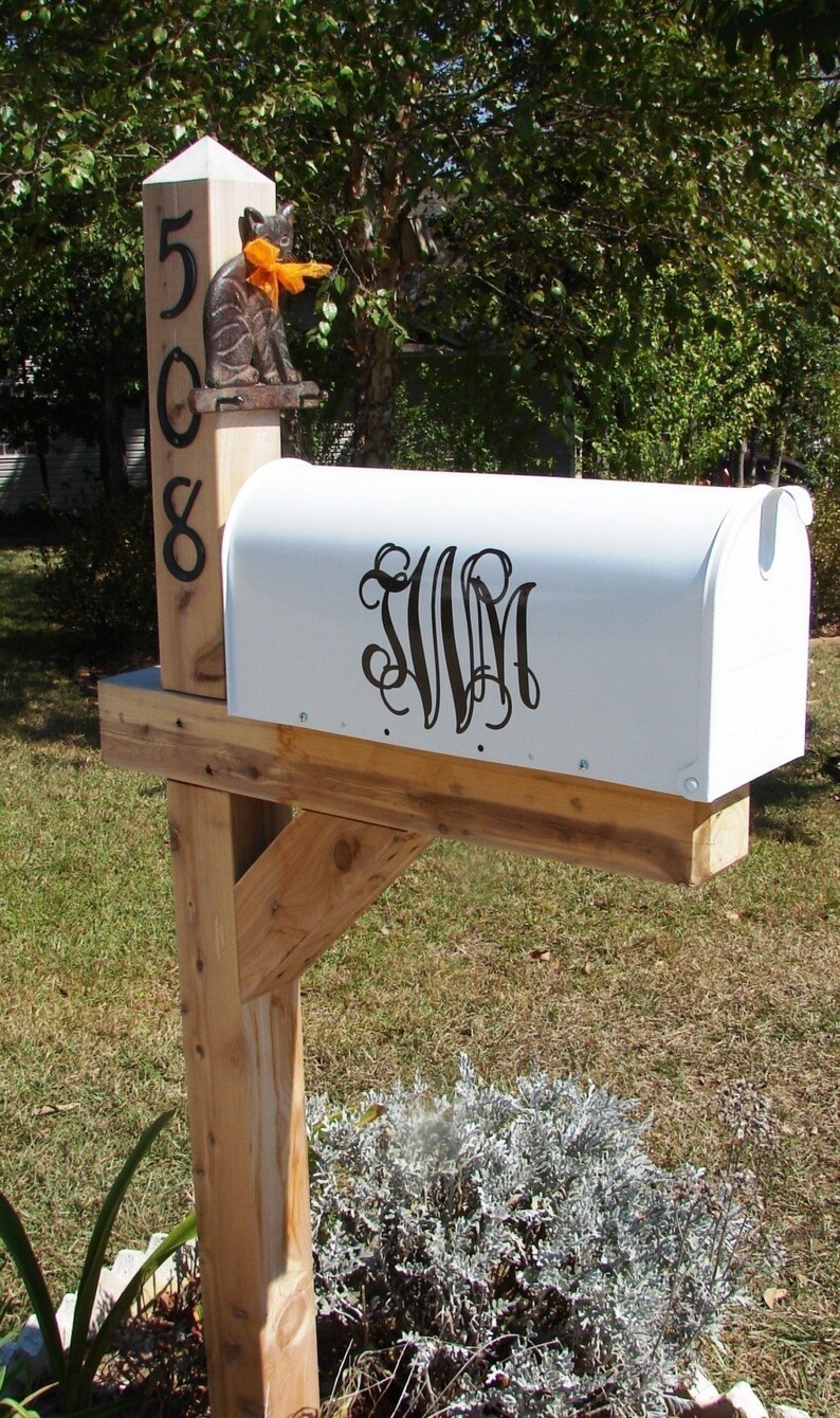 Mailbox Vinyl Monogram Decal Personalized Mailbox Sticker | Etsy