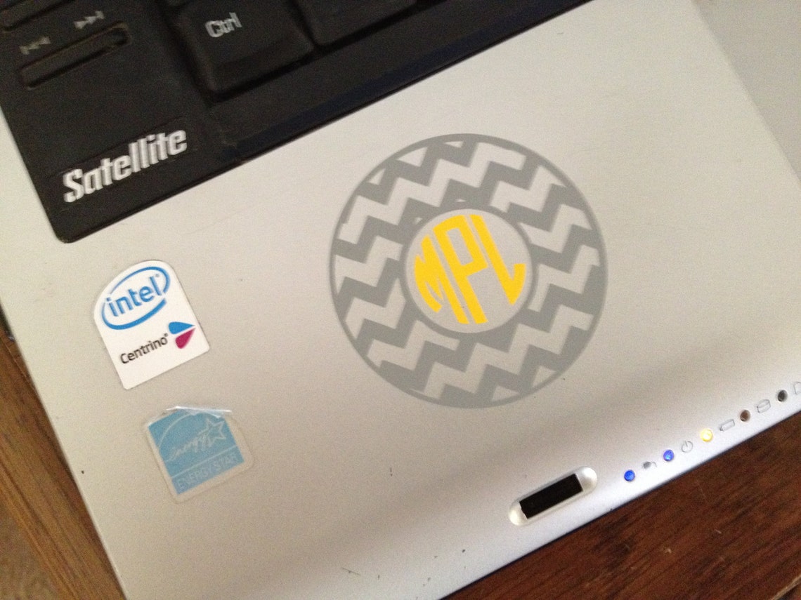 Chevron Monogram Decal 3 Sticker - Etsy