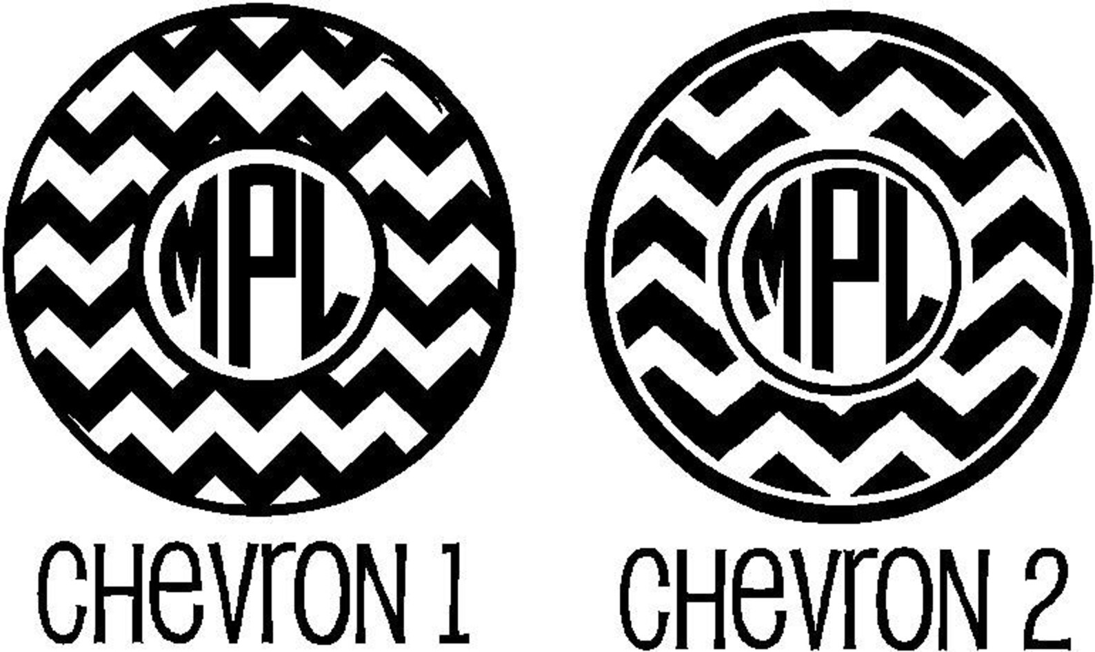 Chevron Monogram Decal 3 Sticker - Etsy