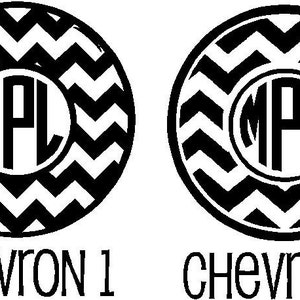 Chevron Monogram Decal 3 Sticker - Etsy
