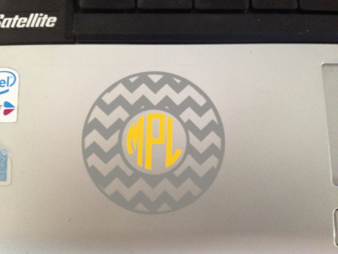 Chevron Monogram Decal 3 Sticker - Etsy