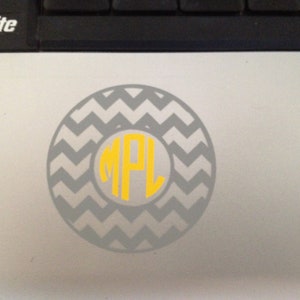 Chevron Monogram Decal 3 Sticker - Etsy